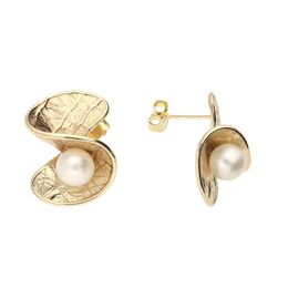 Vivance Damen Paar Ohrstecker "S&uuml;&szlig;wasserperlen", Gelbgold 375, gelb, Gelbgold 375, Ohrringe, 2x S&uuml;&szlig;wasserperle