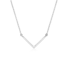 Elli Damen Kette mit Anhänger "V-förmiger Anhänger 925 Silber", 45, ohne Stein, Silber 925 (Sterlingsilber), L: 45, silber, Silber 925