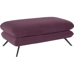 Hockerbank 3C CANDY, B:120cm H:45cm T:60cm, rot, Samt-Optik (100% Polyester), Hocker, "Beatrice", mit modernem Polsteraufbau, auch in Breitcord,