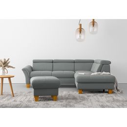 Ecksofa Home Affaire, B:249cm H:84cm T:217cm, grau, 100% Polyester, Wohnzimmer, Sofas, "Lindgren L-Form", wahlweise mit TV-Funktion, Stauraum und