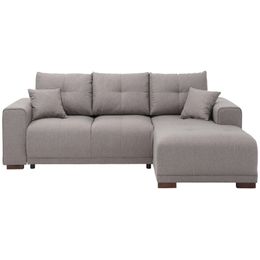 Ecksofa Home Affaire, B:234cm H:91cm T:162cm, grau, Struktur (100% Polyester);Struktur fein ( 100% Polyester);Filzoptik (100% Polyester), Wohnzimmer,