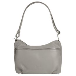 Samantha Look Damen Shopper, grau, Leder, leicht glänzend, unifarben, Taschen, echt Leder, Made in Italy