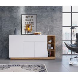 Kommode Inosign, B:162,9cm H:86,3cm T:40cm, braun, Spanplatte, Wohnzimmer, Sideboards, "Bristol", Breite ca. 163 cm