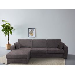 Ecksofa Home Affaire, B:300cm H:85cm T:173cm, schwarz, 100% Polyester, Wohnzimmer, Sofas, "Roma "L" Dauerschlaffunktion, mit Unterfederung",