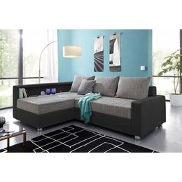 Ecksofa Collection AB, B:223cm H:84cm T:91cm, schwarz, Zierkissen: 100%Polyester;Struktur (100% Polyester);Microfaser PRIMABELLE (100%