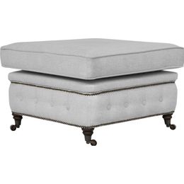Polsterhocker Home Affaire, B:75cm H:50cm T:70cm, silber, 100% Polyester, Hocker, "Aarburg", passend zur Serie "Aarburg"