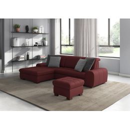 Sit & More Ecksofa SIT & MORE, B:275cm H:82cm T:173cm, rot, Luxus-Microfaser ALTARA NUBUCK (100% Polyester);Soft clean (98% Polyester, 2% Polyamid);Struktur