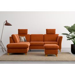 Ecksofa Home Affaire, B:252cm H:86cm T:213cm, rosa, 95% Polyester, 5% Polyamid, Wohnzimmer, Sofas, "Trelleborg L-Form", wahlweise mit Bettfunktion