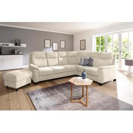 Ecksofa Home Affaire, B:265cm H:104cm T:215cm, beige, Struktur weich (90% Polyester / 10% Polyamid);Luxus-Microfaser (100%