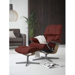 Relaxsessel stressless, B:83cm H:100cm T:76cm, rot, Microfaser DINAMICA (88% Polyester, 12% Polyurethan), Wohnzimmer, Sessel, "Reno", mit Cross Base,