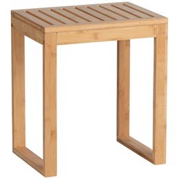Hocker Wenko, B:40cm H:30cm T:46cm, beige, Badezimmer, Hocker, "Bambusa", BxTxH: 40x46x30 cm