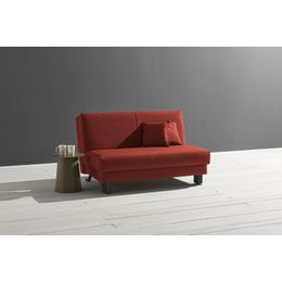 ell+ell Schlafsofa ELL + ELL, B:145cm T:100cm, rot, Kinderzimmer, Sofas, "Enny", Liegefläche Breite 120 oder 140 cm, Liegehöhe 45 cm, Füße schwarz