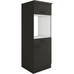 Midischrank Optifit, B:60cm H:174,4cm T:60cm, schwarz, Spanplatte, Schränke, "Palma", Breite 60 cmNischenmaß für Backöfen B/T/H 56,7/55,5/59,2 cm
