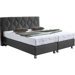 Boxspringbett, B:175cm L:210cm, grau, Westfalia Schlafkomfort, Bezug Bett: Microvelours (100% Polyester) oder Feinstruktur (100% Polyester);Bezug