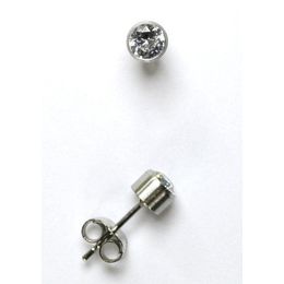 Firetti Damen Paar Ohrstecker "Schmuck Geschenk Ohrschmuck rund", 4,5mm, Titan, grau, Titan, Ohrringe, mit Zirkonia (synth.)