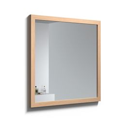 Badspiegel Welltime, B:80cm H:80cm T:3cm, beige, Furnier, Spiegel, "Rustic", Breite 80 cm, FSC-zertifiziert