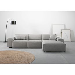 Ecksofa Andas, B:294cm H:71cm T:191cm, grau, 100% Polyester, Wohnzimmer, Sofas, "Glimminge auch in Breitcord, Feincord, Bouclé + Easy care-Bezug",