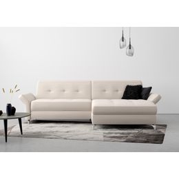 Ecksofa Inosign, B:284cm H:89cm T:179cm, grau, 100% Polyester, Wohnzimmer, Sofas, "Maredo L-Form", Federkern, wahlweise auch mit Kopfteil- und