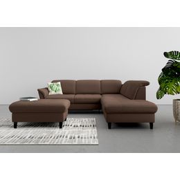 Sit & More Ecksofa SIT & MORE, B:261cm T:224cm, braun, 98% Polyester, 2% Polyamid, Wohnzimmer, Sofas, "Maggiore L-Form", wahlweise mit Kopfteilverstellung,