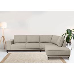 Ecksofa OTTO HOME, B:287cm H:85cm T:239cm, beige, 100% Polyester, Wohnzimmer, Sofas, "Casina", mit abgerundeter Ottomane, in einem weichen