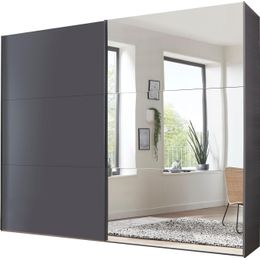 Schwebet&uuml;renschrank Wiemann, B:246,9cm H:217cm T:67cm, grau, Glas, Holzwerkstoff, Schr&auml;nke, "Korfu", hochwertige Beschl&auml;ge