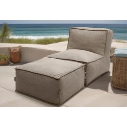 Hocker DOMO collection, B:75cm H:45cm T:70cm, braun, 100% Olefin, Garten, Hocker, "Fiu für Terrasse, Balkon, Garten, Camping - wetterfest",