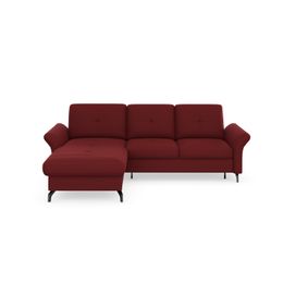 Ecksofa Places of Style, B:258cm H:91cm T:165cm, rot, 100% Polyester, Wohnzimmer, Sofas, "Calando L-Form", wahlweise mit Bettfunktion, Bettkasten und