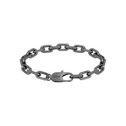 BOSS Herren Armband "Schmuck Edelstahl Armschmuck Ankerkette KANE", M, Edelstahl, grau, Edelstahl, Armb&auml;nder