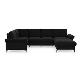 Wohnlandschaft Places of Style, B:326cm H:91cm T:188cm, grau, 92% Polyester 8% Polyamid, Sofas, "Calando U-Form", wahlweise mit Bettfunktion,