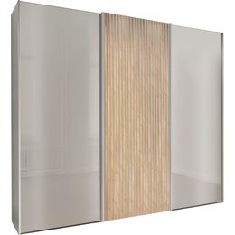 Schwebet&uuml;renschrank Wiemann, B:222,6cm H:217cm T:67cm, beige, Floatglas, Holzwerkstoff, Schr&auml;nke, "Denver", hochwertige Beschl&auml;ge