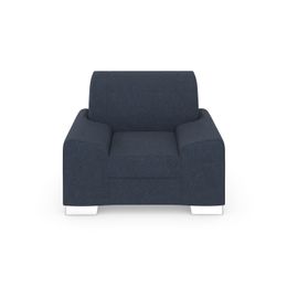 Sessel DOMO collection, B:114cm H:85cm T:93cm, blau, Wohnzimmer, Sessel, "Anzio", wahlweise mit Federkern