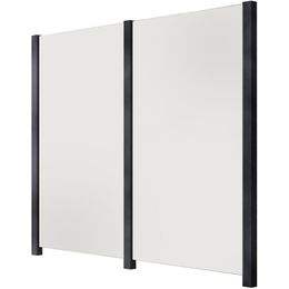 STAKET PRO Zaun, Pfosten: 3 Stk., grau, Zaunelemente, Glaszaun, Gesamtl&auml;nge: 2,212 m, 3 Pfosten