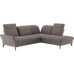 Sit & More Ecksofa SIT & MORE, B:288cm H:88cm T:242cm, grau, 90% Polyester, 10% Polyamid, Wohnzimmer, Sofas, "Leandro L-Form", Wahlweise mit Bett-, Kopfteil -