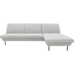 Ecksofa, B:274cm H:92cm T:168cm, silber, LOOKS by Wolfgang Joop, 100% Polyester, Wohnzimmer, Sofas, "LOOKS IX L-Form", Quersteppung, ohne Armlehnen