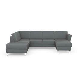 Sit & More Wohnlandschaft SIT & MORE, B:303cm H:87cm T:213cm, grau, Sofas, "Visby U-Form", Wahlweise mit Bettfunktion und Stauraum, frei im Raum stellbar