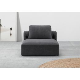 1,5-Sitzer RAUM.ID, B:107cm H:62cm T:109cm, grau, 100% Polyester, Sofas, "Cushid", Einzelmodul, auch separat stellbar