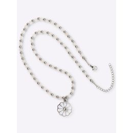 Heine Damen Collier, silber, Acryl, Metall, Halsketten