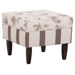 Hocker Home Affaire, B:48cm H:40cm T:48cm, braun, Druckstoff (50% Polyester, 50% Baumwolle), Wohnzimmer, Hocker, "Asino"
