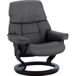 Relaxsessel stressless, B:79cm H:98cm T:76cm, grau, Leder BATICK: BATICK ist ein leicht korrigiertes, durchgefärbtes und genarbtes Möbelleder, bei