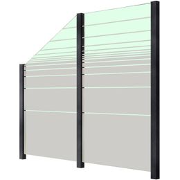 STAKET PRO Zaun, Pfosten: 3 Stk., grau, Zaunelemente, Glaszaun, Gesamtl&auml;nge: 2,29 m, 3 Pfosten