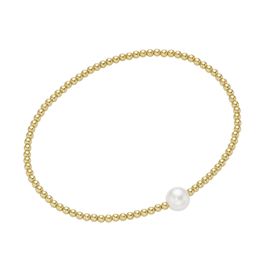 Smart Jewel Damen Armband "Silber-Kugeln und Glasperle, Silber 925", 16cm, Silber 925 (Sterlingsilber), gelb, Silber 925 (Sterlingsilber), Armb&auml;nder