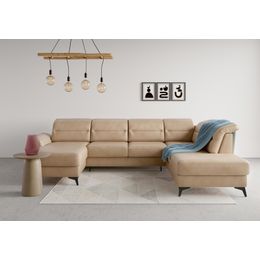 Sit & More Wohnlandschaft SIT & MORE, B:326cm H:85cm T:220cm, braun, 100% Polyester, Sofas, "Sinatra U-Form", optional mit Kopfteilverstellung und