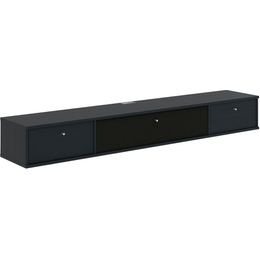 TV-Board, B:177cm H:23cm T:32,5cm, schwarz, HAMMEL FURNITURE, Sideboards, "Mistral Fernsehschrank, Medienmöbel, Hängend", mit Klappe mit