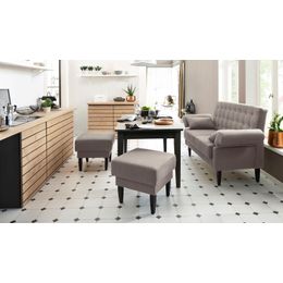 Hocker Home Affaire, B:55cm H:51cm T:55cm, grau, Microfaser in Antiklederoptik (100% Polyester);Struktur fein (100% Polyester);Luxus-Microfaser (100%