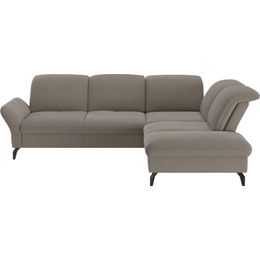 Sit & More Ecksofa SIT & MORE, B:288cm H:88cm T:242cm, grau, 100% Polyester, Wohnzimmer, Sofas, "Leandro L-Form", Wahlweise mit Bett-, Kopfteil - und