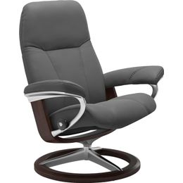 Relaxsessel stressless, B:91cm H:102cm T:79cm, grau, Leder BATICK: BATICK ist ein leicht korrigiertes, durchgefärbtes und genarbtes Möbelleder, bei