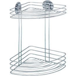 Duschablage Wenko, B:20cm H:33cm T:26,5cm, silber, Stahl, Regale, "Eckregal", 2 Etagen