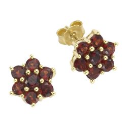 Vivance Damen Paar Ohrstecker "333/- Gelbgold mit Granat", one-size, Gold, gelb, Gold, Ohrringe