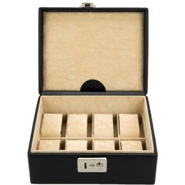 Windrose Damen Uhrenbox "Beluga, 803860.08", schwarz, B:19,5cm H:8,5cm T:15,5cm, Aufbewahrungsboxen, Uhrenaufbewahrung, Uhrenetui, Uhrenzubehör,