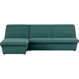 Ecksofa, B:274cm H:92cm T:168cm, blau, LOOKS by Wolfgang Joop, 100% Polyester, Wohnzimmer, Sofas, "LOOKS VIII L-Form", Quersteppung, ohne Armlehnen,